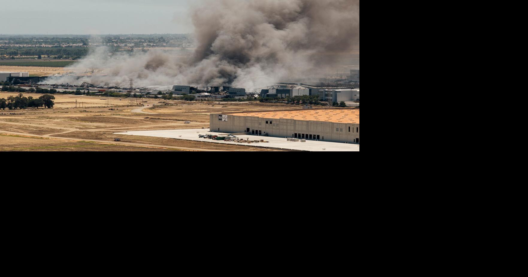 Unhealthy air quality in California city as huge warehouse fire burns ...