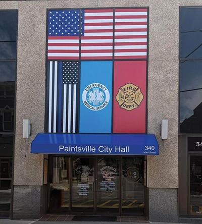 Paintsville City Hall updates front windows with flag design | News ...