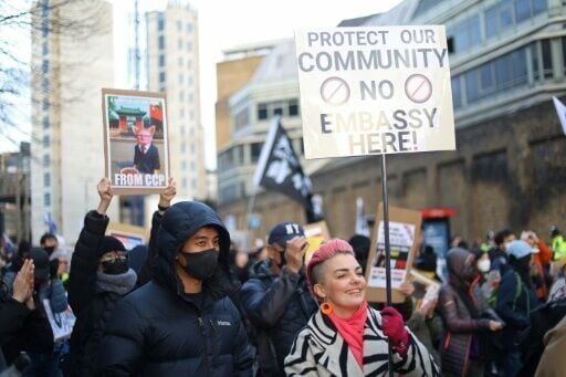 Hundreds in London protest against Beijing 'mega embassy' | National ...