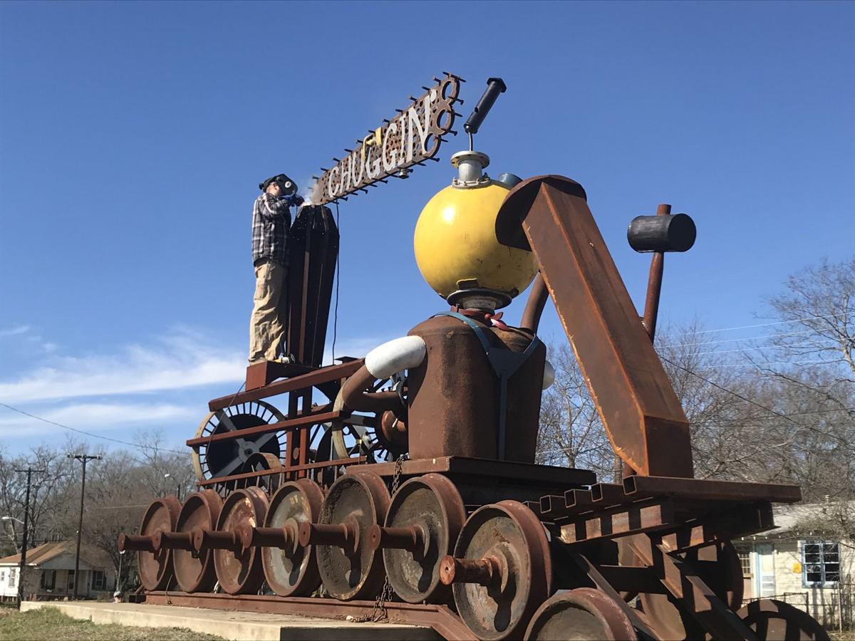 Train sculpture on track | News | palestineherald.com