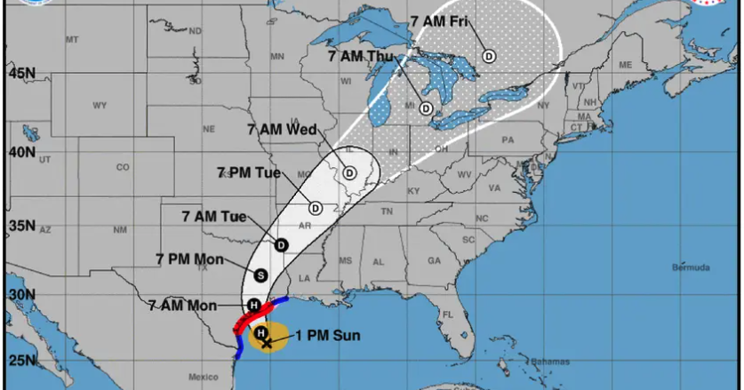 Tropical Storm Beryl is on a path to hit the Texas coast as a hurricane ...