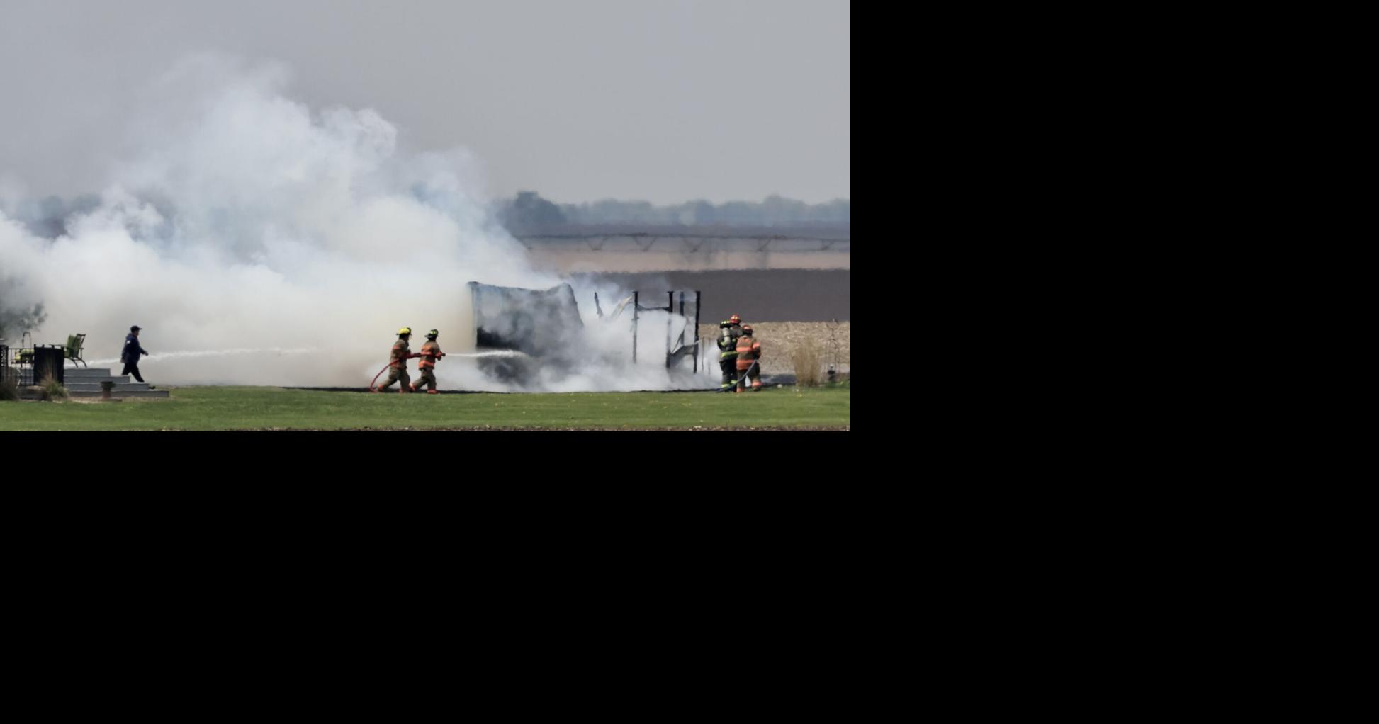 5 firefighting agencies put out shed, propane tank fire in rural Stanford