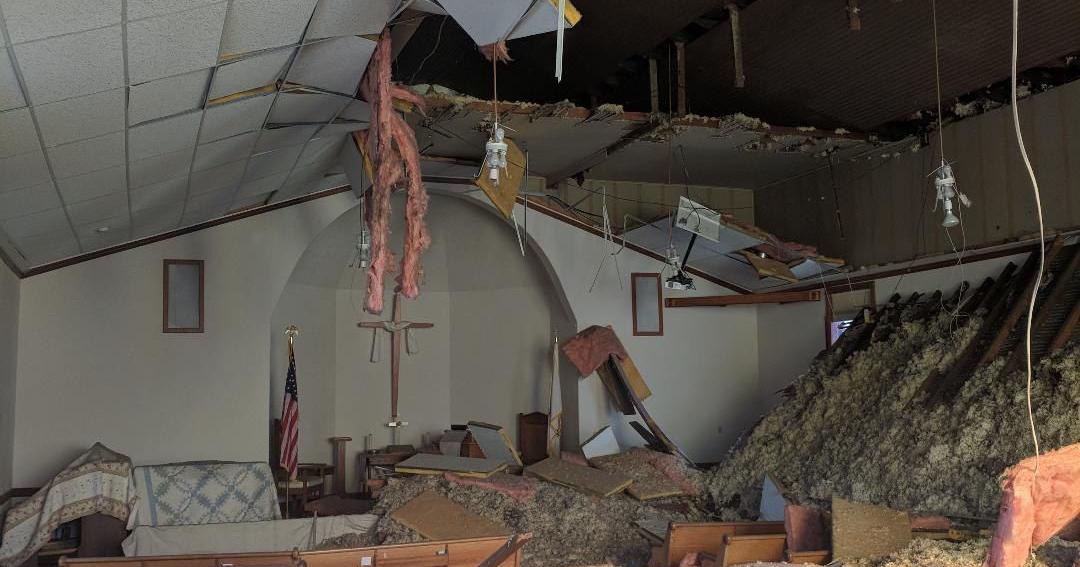 Church ceiling collapse displaces Ellsworth congregation