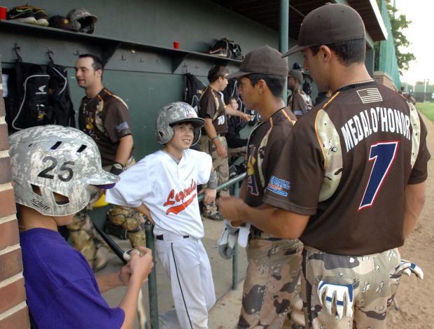 Military baseball team plays game in Bloomington Tuesday night