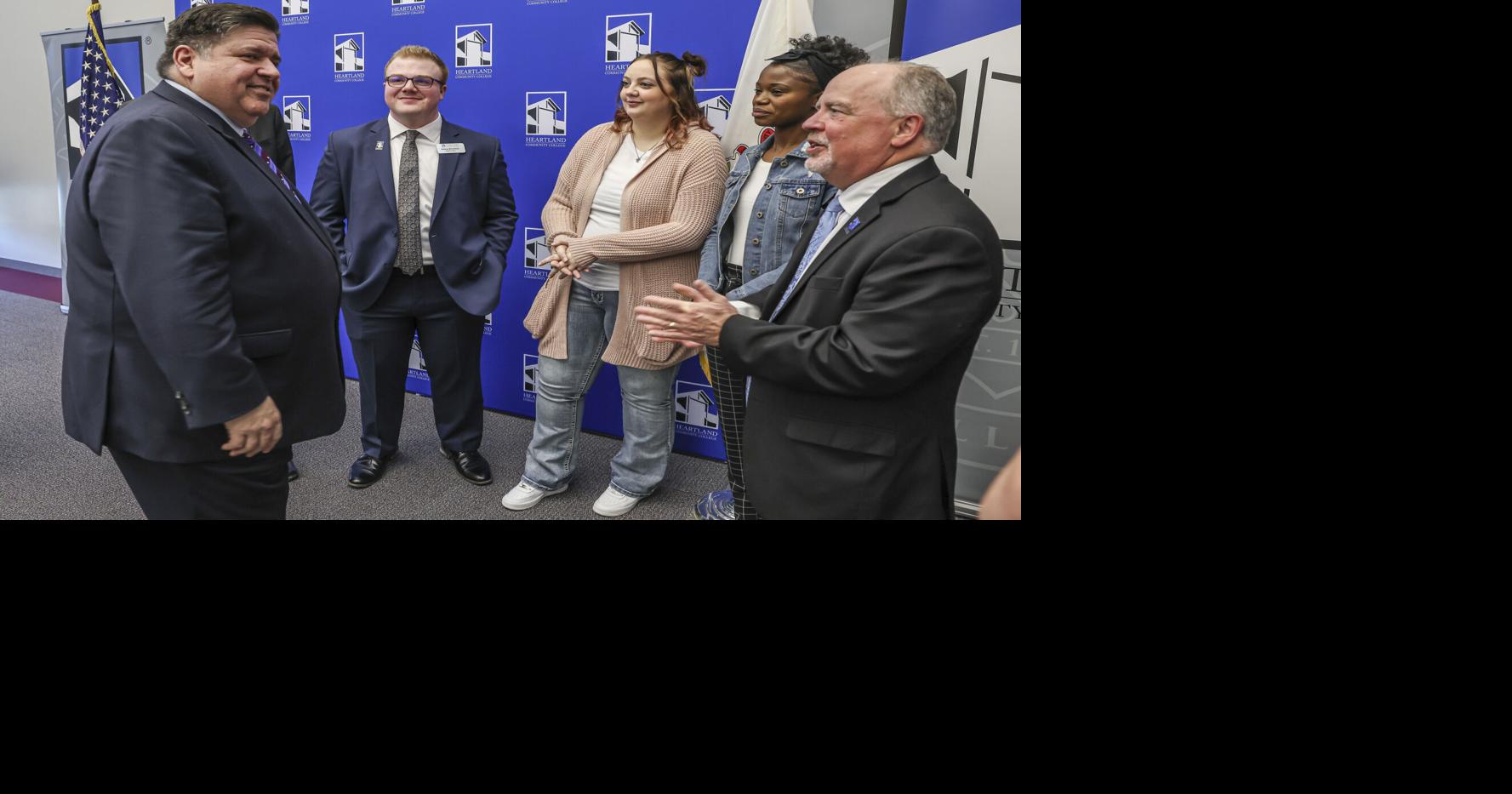 Pritzker touts higher education funding, access in Normal visit