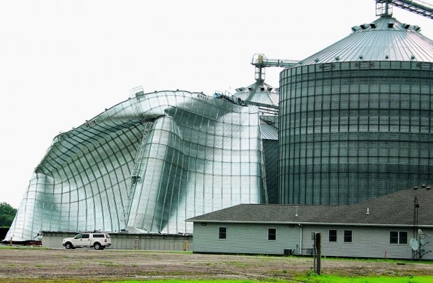 Grain bin smashed in latest round of storms