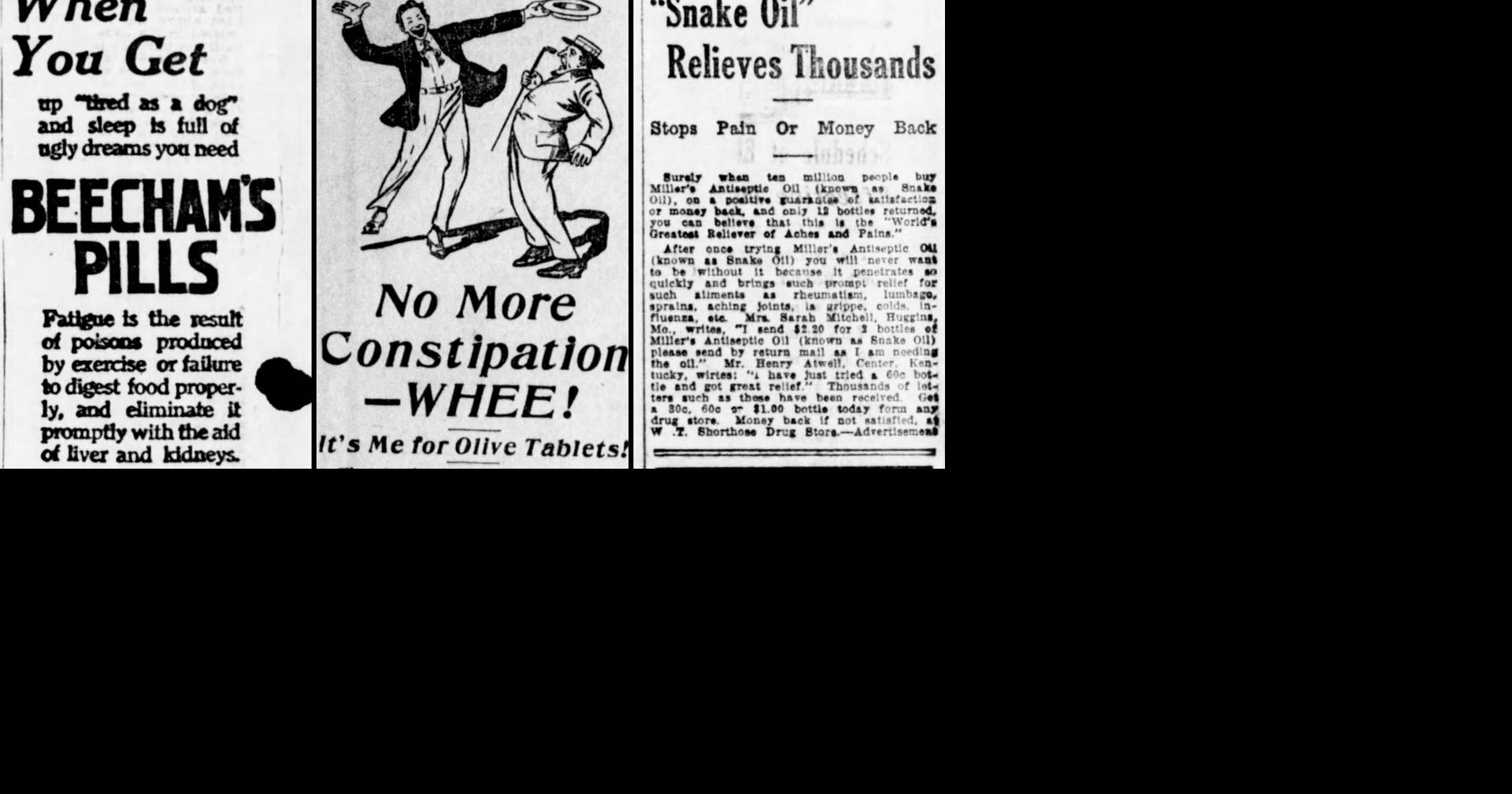 Vintage medical newspaper ads from The Pantagraph