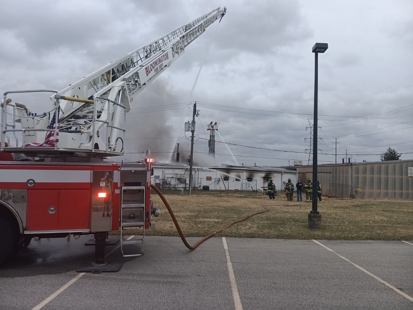 Bloomington crews return to reignited structure fire on Lafayette Street
