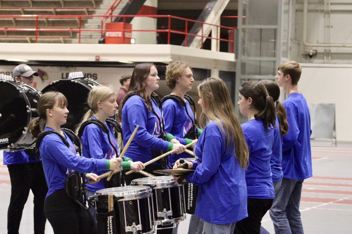Normal Marching Band ready for London New Years Day Parade