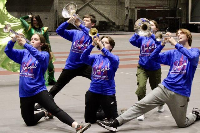 Normal Marching Band ready for London New Years Day Parade