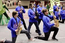 Normal Marching Band ready for London New Years Day Parade