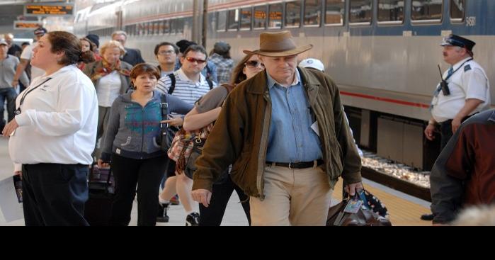 Railroad police officers stop in Normal to promote safety