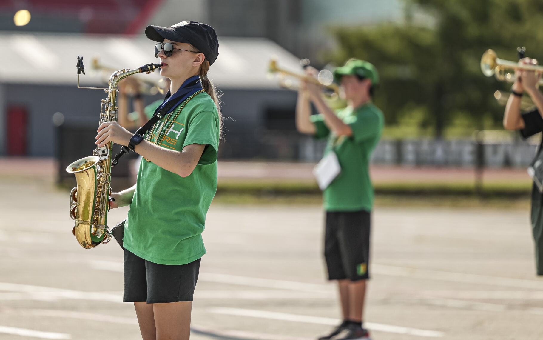 Bloomington Marching Raiders assemble show for season