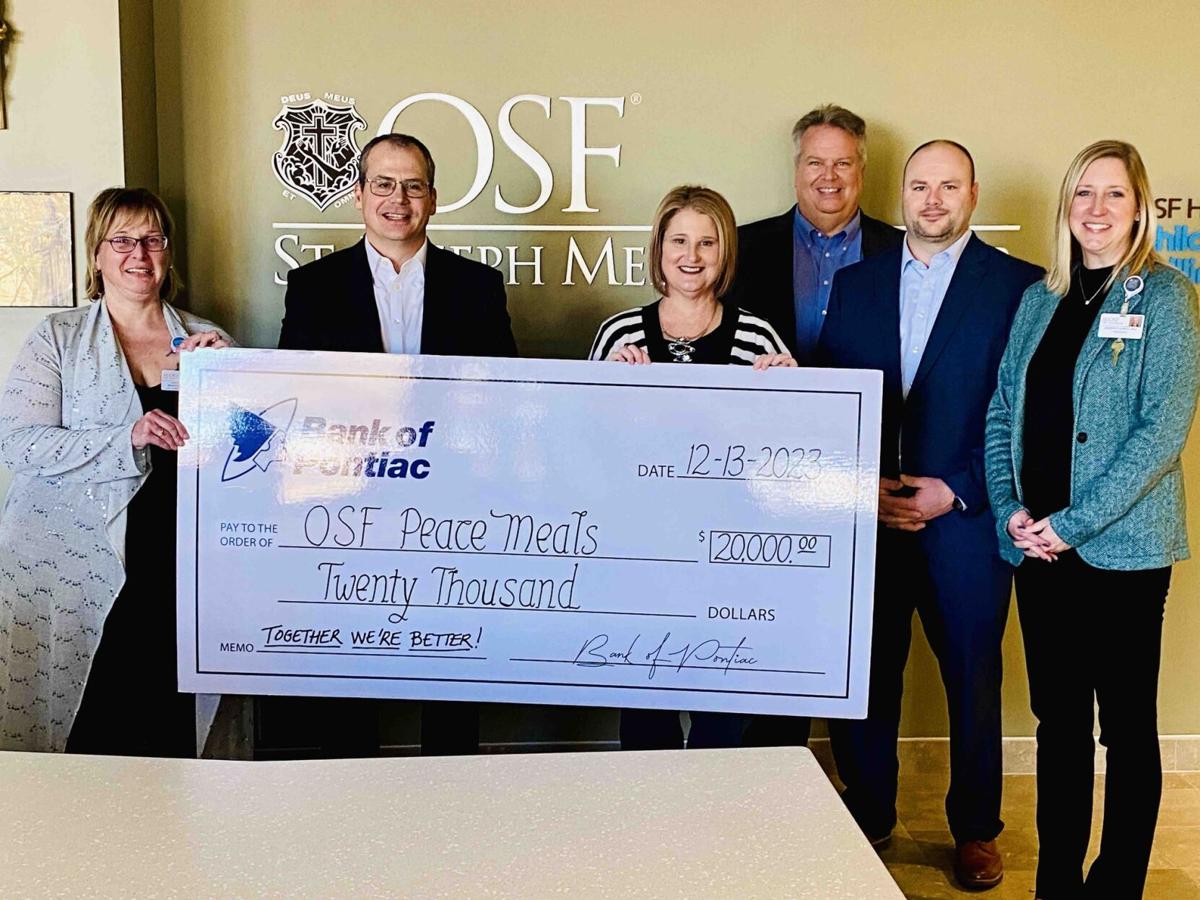 Bank of Pontiac donates $40K to OSF Peace Meals