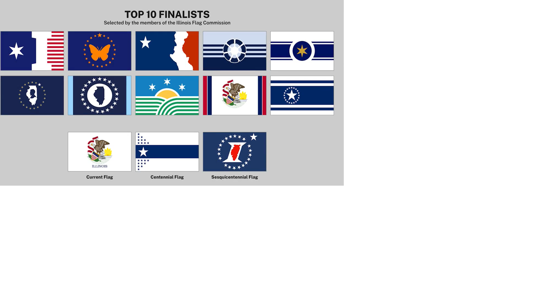 10 finalists for the new Illinois state flag