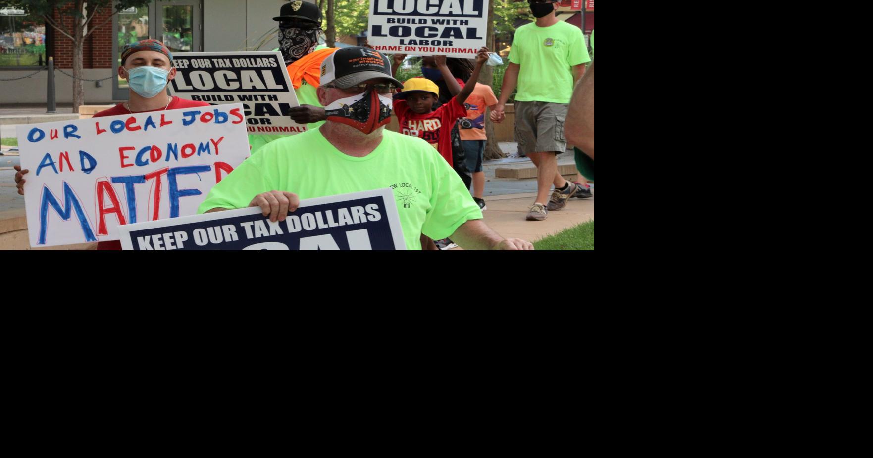 Union protesters call for Normal to require local workers when tax ...