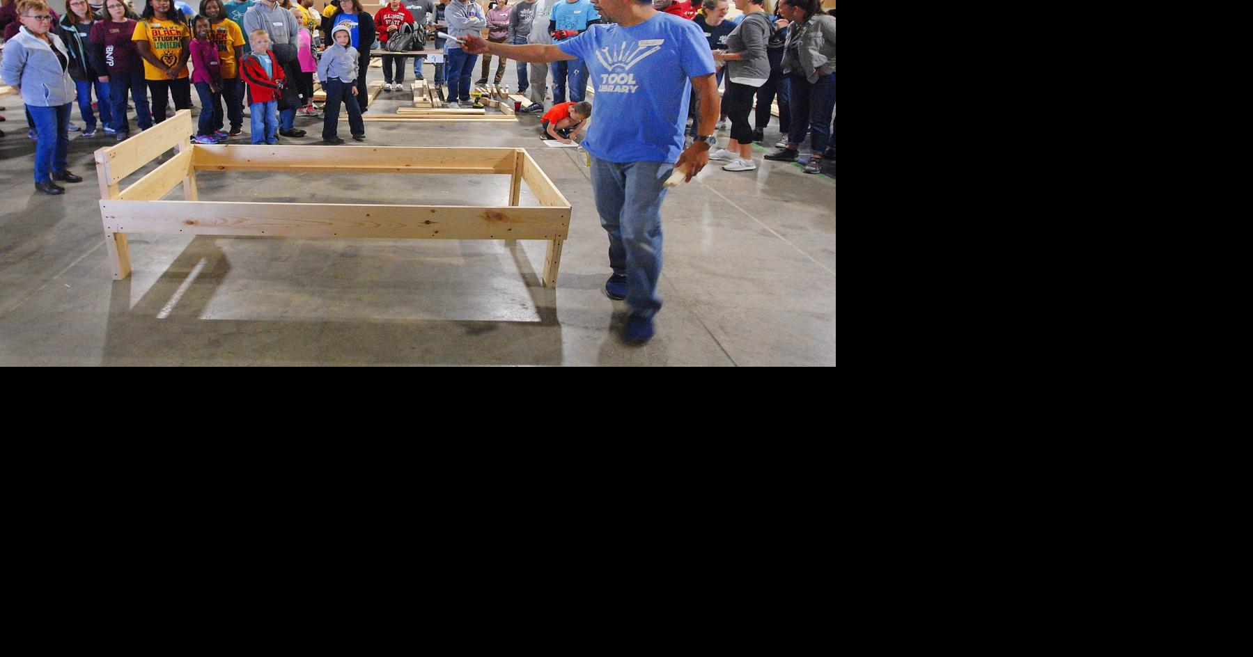 Photos: Bed Blitz builds 100 beds for community