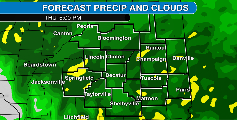 Dense fog and rain forecast for central Illinois Thursday
