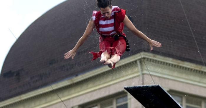 State Fair performers take a dive — several times a day