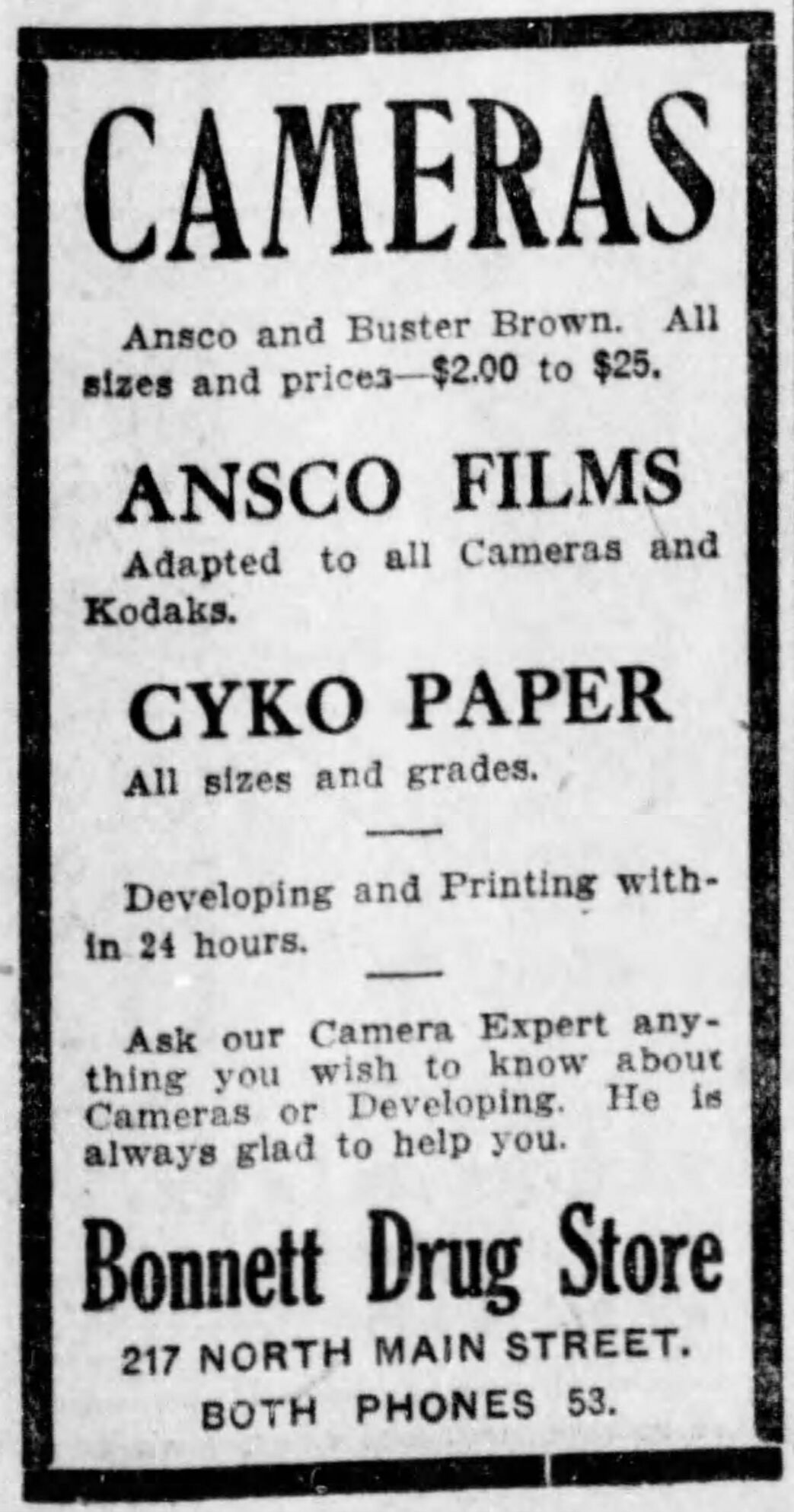 Vintage Pantagraph newspaper ads show evolution of photo technology