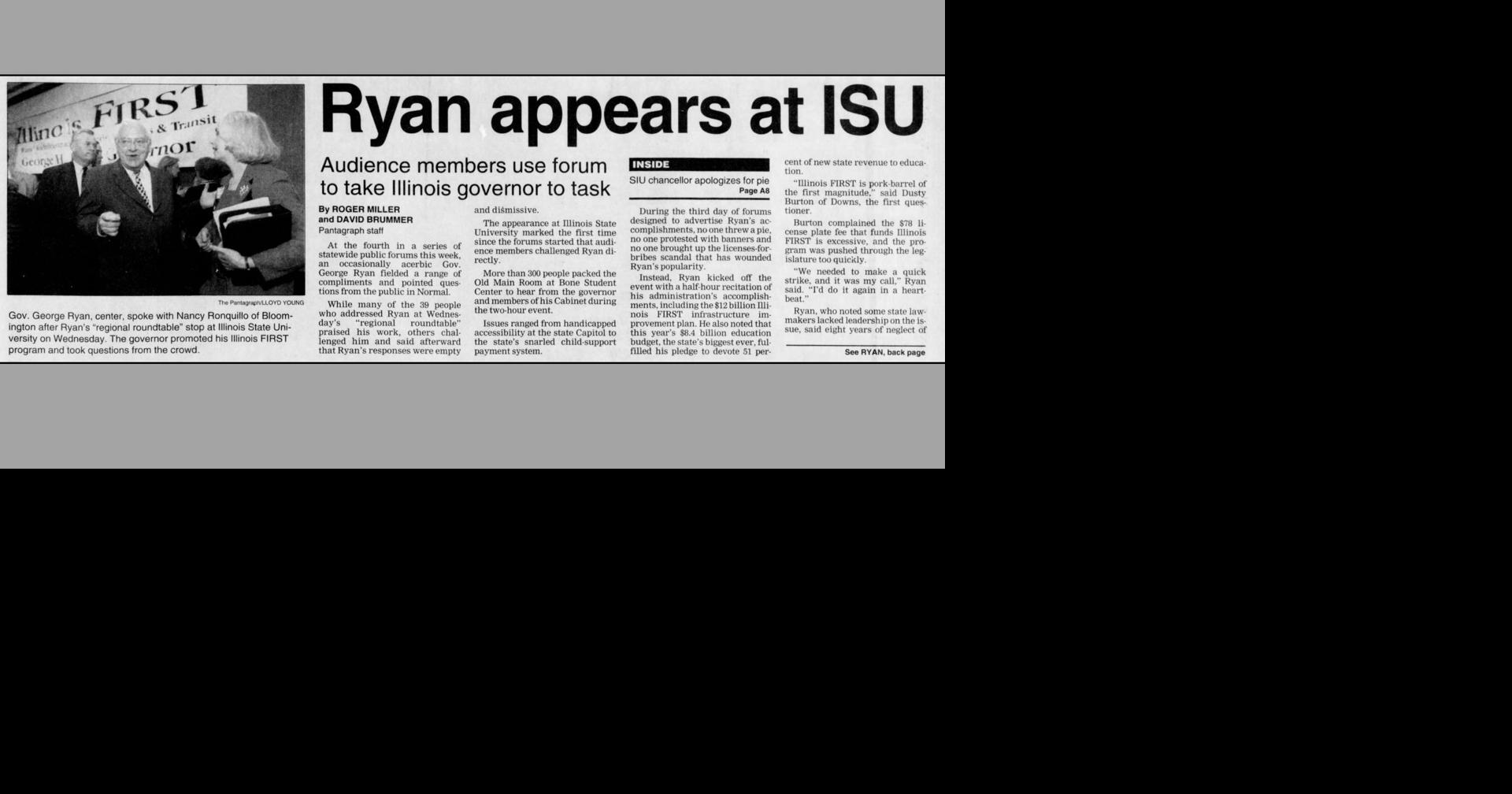 25 years ago: Gov. George Ryan speaks at Illinois State University