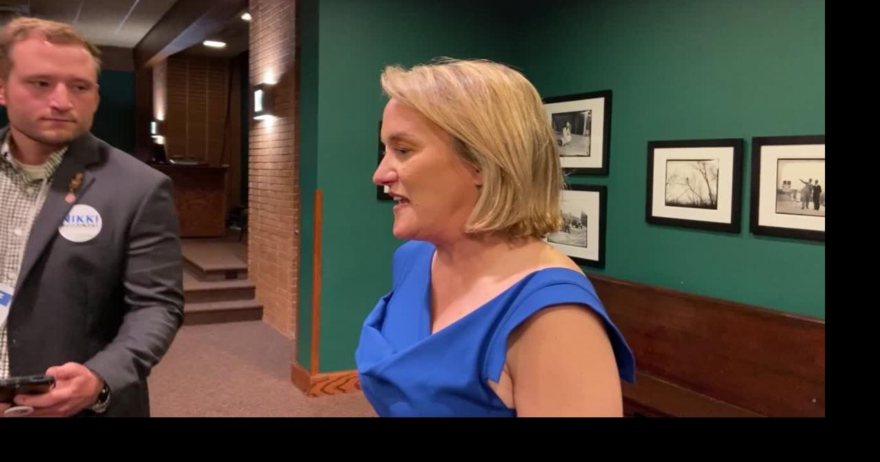 Congresswoman-elect Nikki Budzinski answers questions following victory