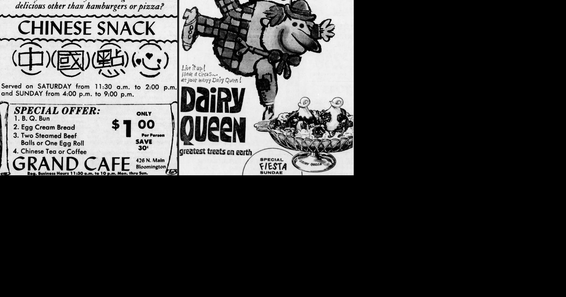 Vintage Bloomington-Normal restaurant ads