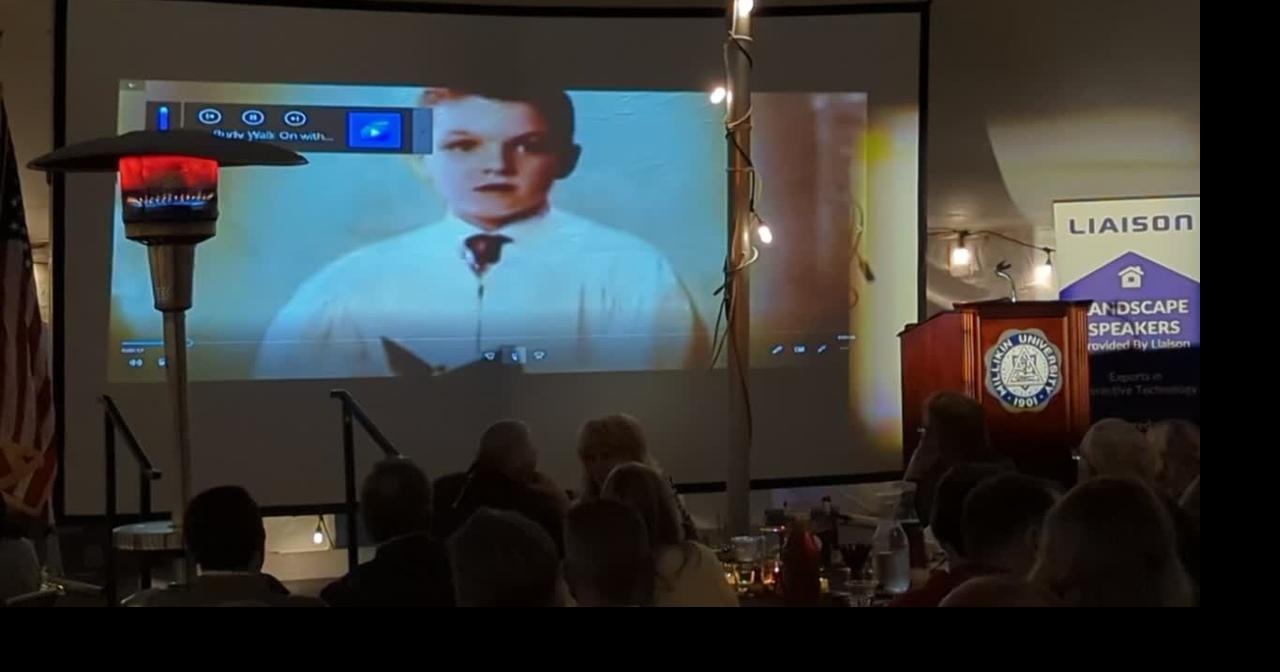 Former Notre Dame football player Daniel "Rudy" Ruettiger is introduced ...