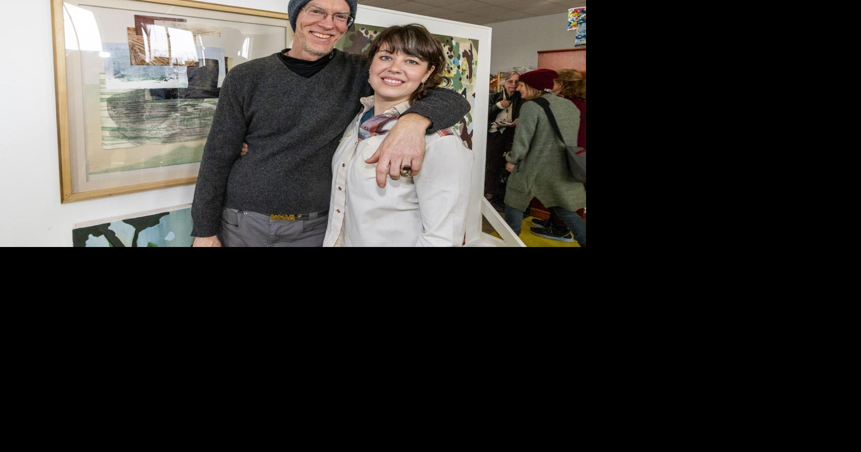 Exhibiting artist Lisa Lofgren, right, with spouse Matt Erickson.jpg