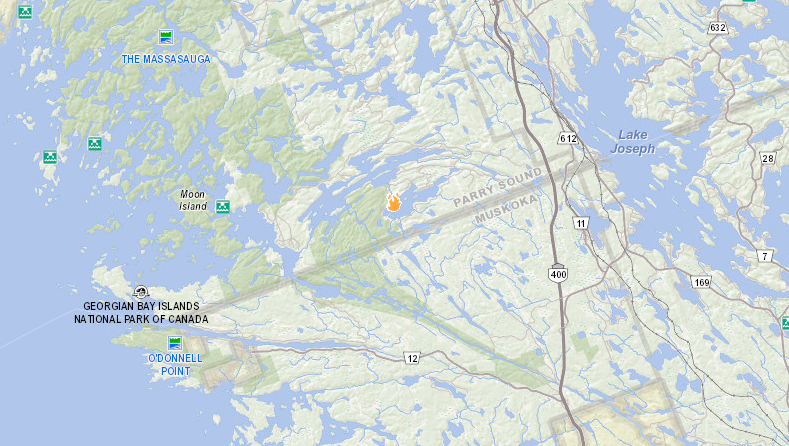 Parry Sound 5 forest fire in Archipelago now out; forest fire danger high