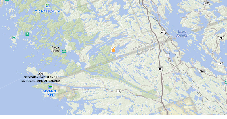 Parry Sound 5 forest fire in Archipelago now out; forest fire danger high