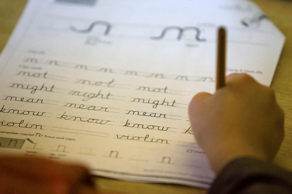 Classrooms still have space for cursive writing