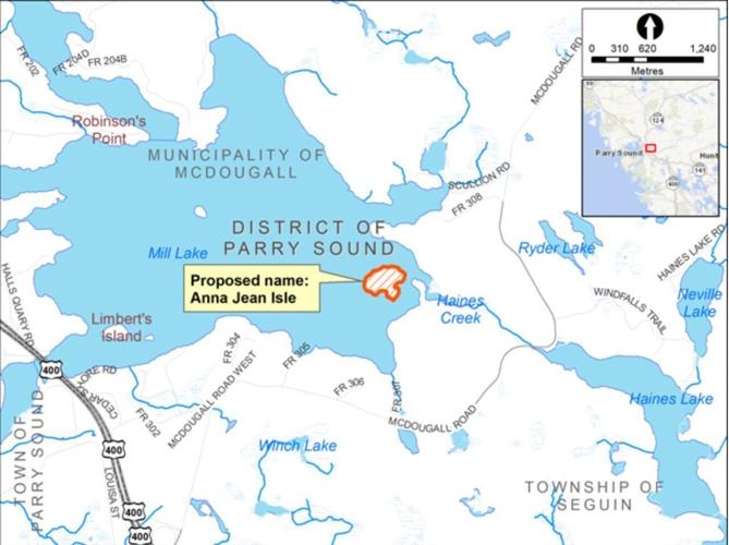 Name changes proposed for Parry Sound lake, cove and island