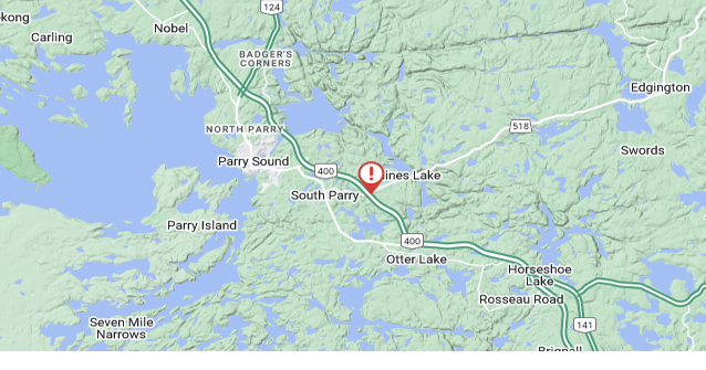 Highway 400 south lane reopens between Parry Sound and Port Severn