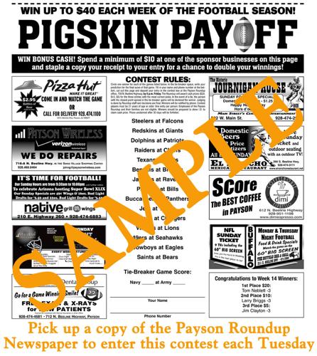 Win Cash in the Payson Roundup's Pigskin Payoff Football Contest ...