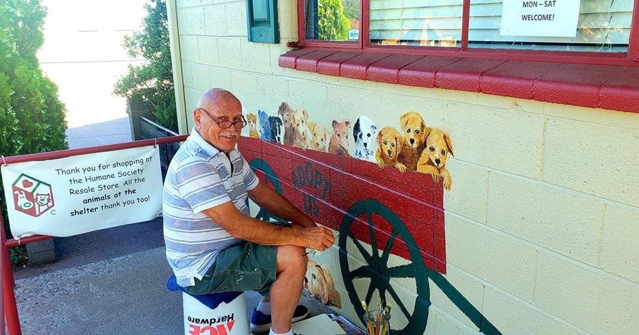 Artist brings humane society walls to life with colorful mural | Local ...