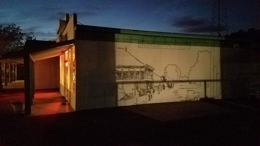 Main Street's first mural underway at Rim Country Flowers | Payson ...