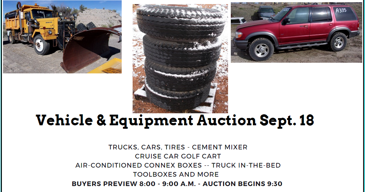 Gila County equipment and vehicle auction Sept. 18 | Gila County ...