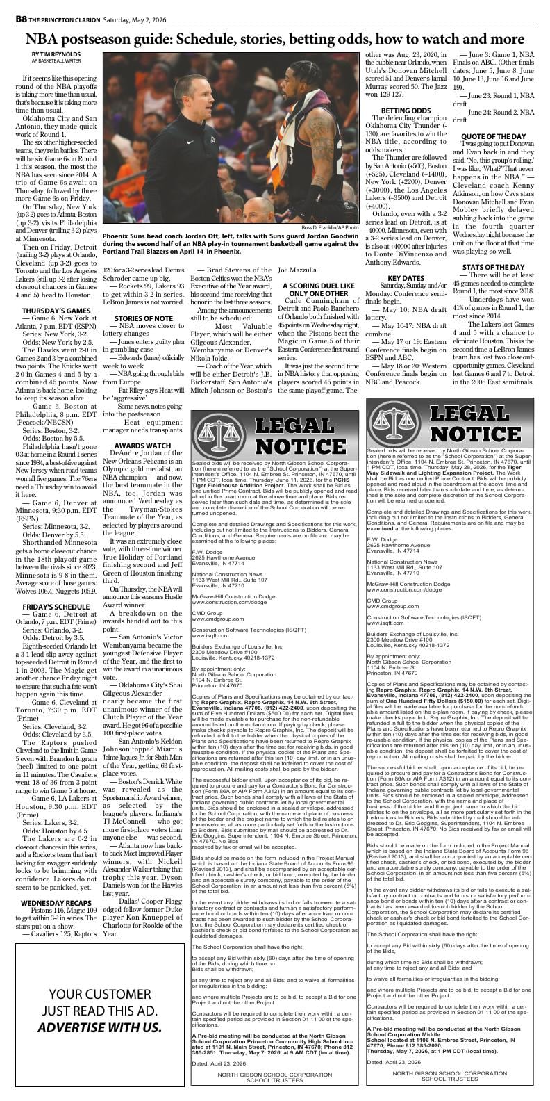 Page A01 | e-Edition | pdclarion.com