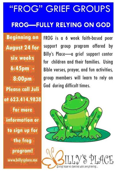 Billy’s Place offers six-week FROG grief program | News | peoriatimes.com