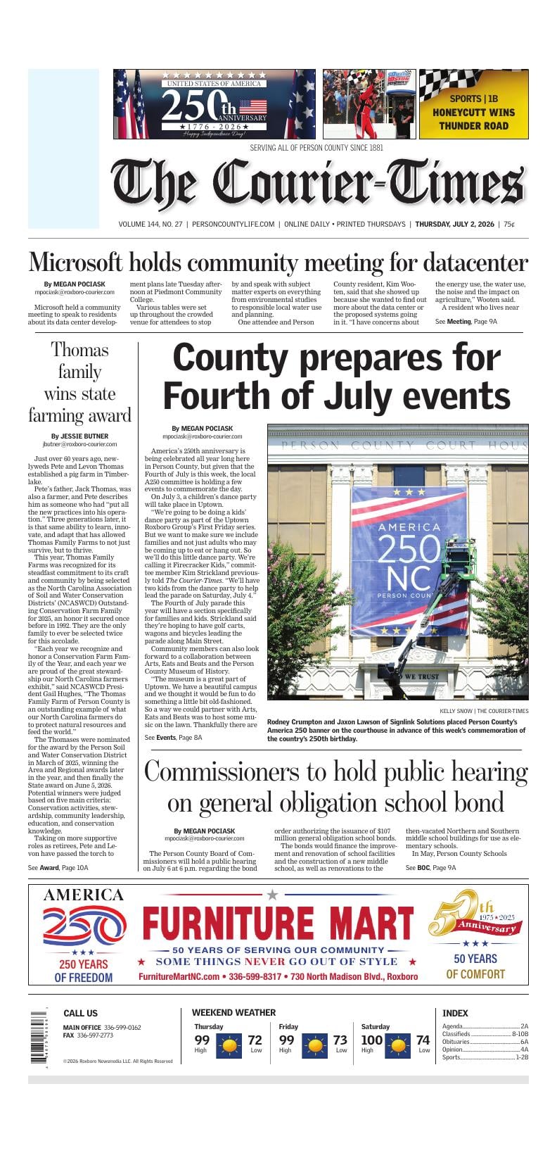 Page A1 | e-Edition | personcountylife.com