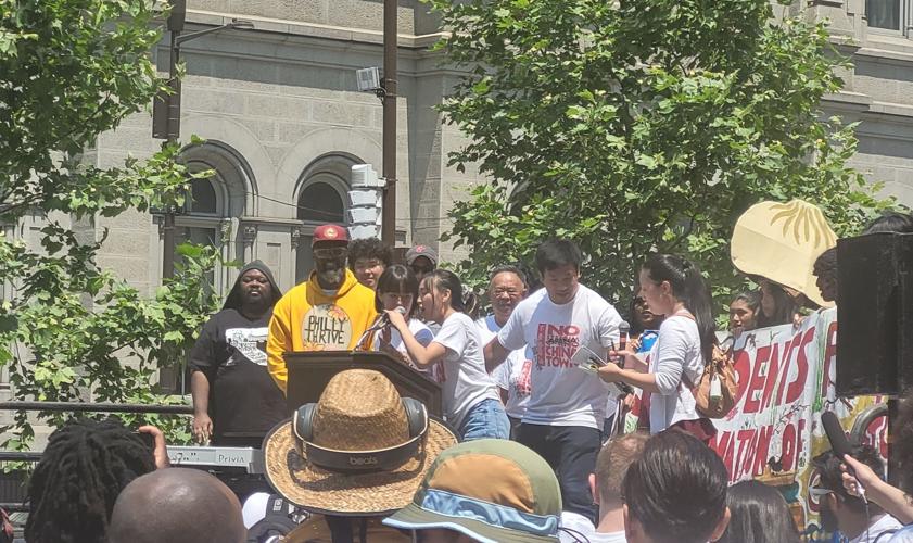 Community groups march in protest of possible 76ers arena at Chinatown ...