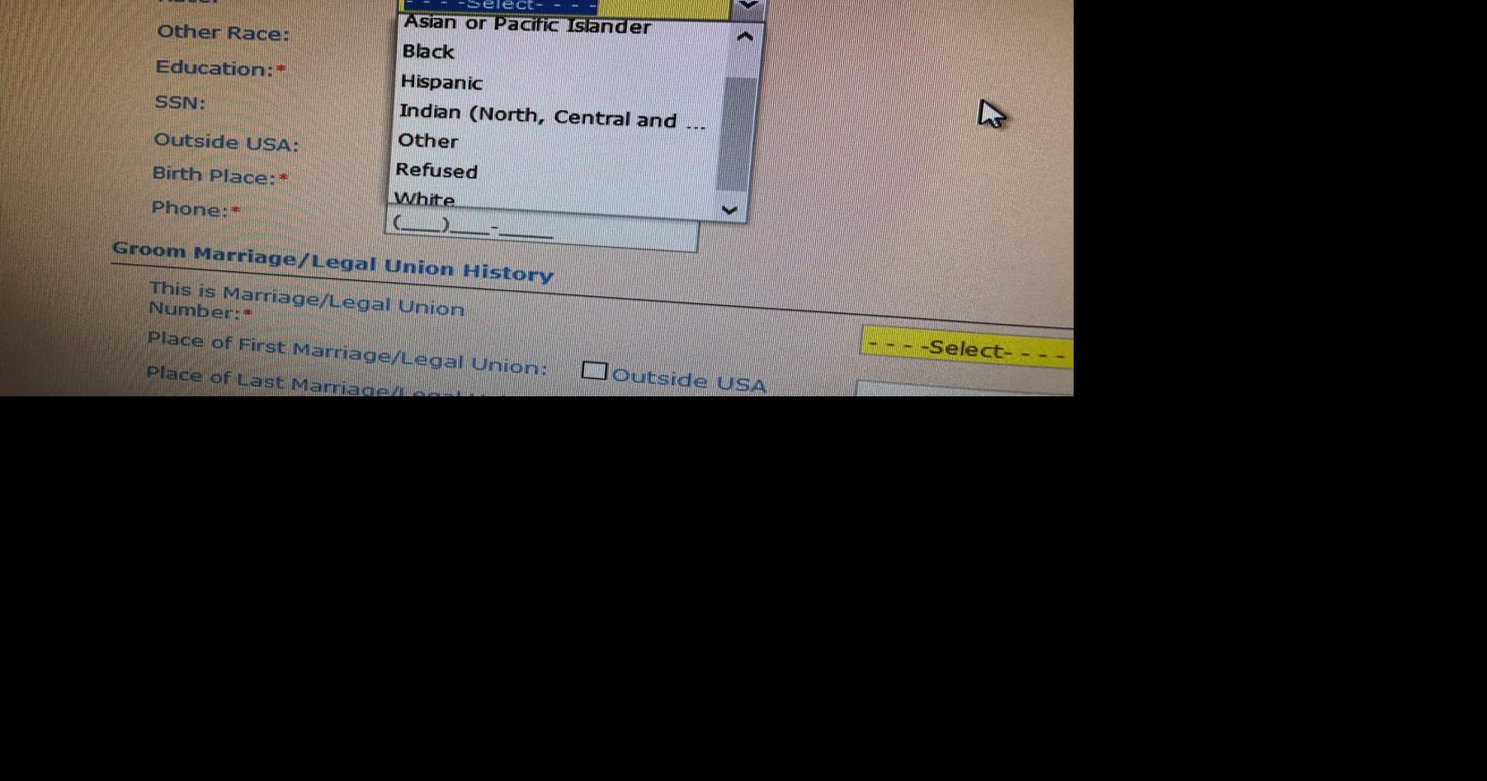 Bill would ban question about race from Delaware marriage license ...