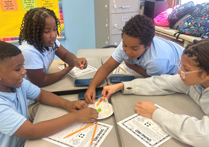 working on school project