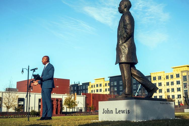 Statue of the late US Rep. John Lewis, a civil rights icon, is unveiled ...