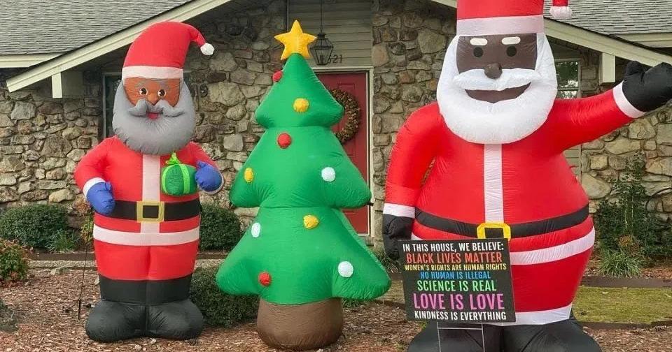 He was harassed for the Black Santa on his lawn. Now, he's a ...