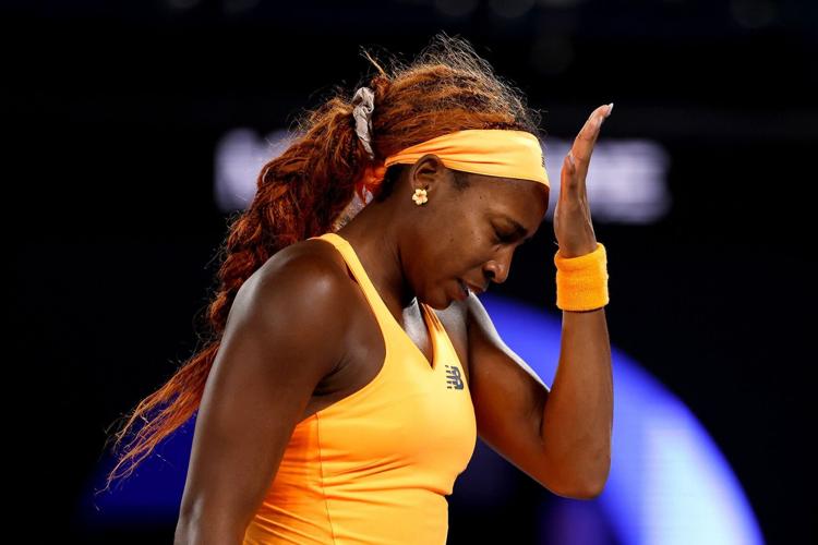 Coco Gauff smashes racket in frustration after 59-minute collapse in ...