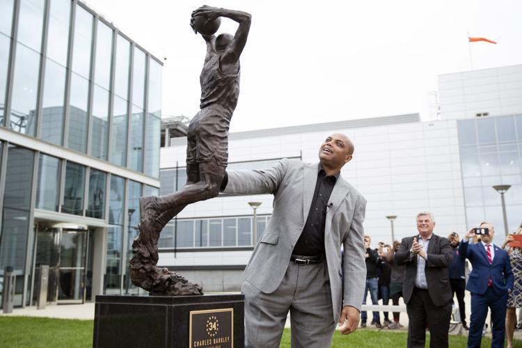 76ers unveil Charles Barkley statue at training center | Basketball ...