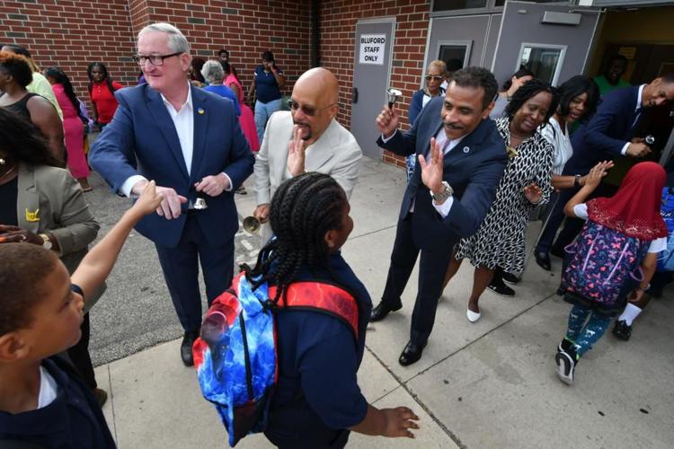 High fives for first day of school | | phillytrib.com
