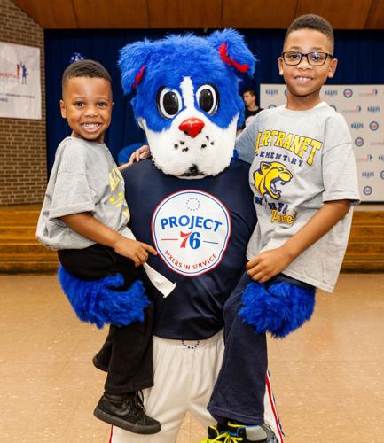 Sixers staff visit John F. Hartranft School | The Learning Key ...